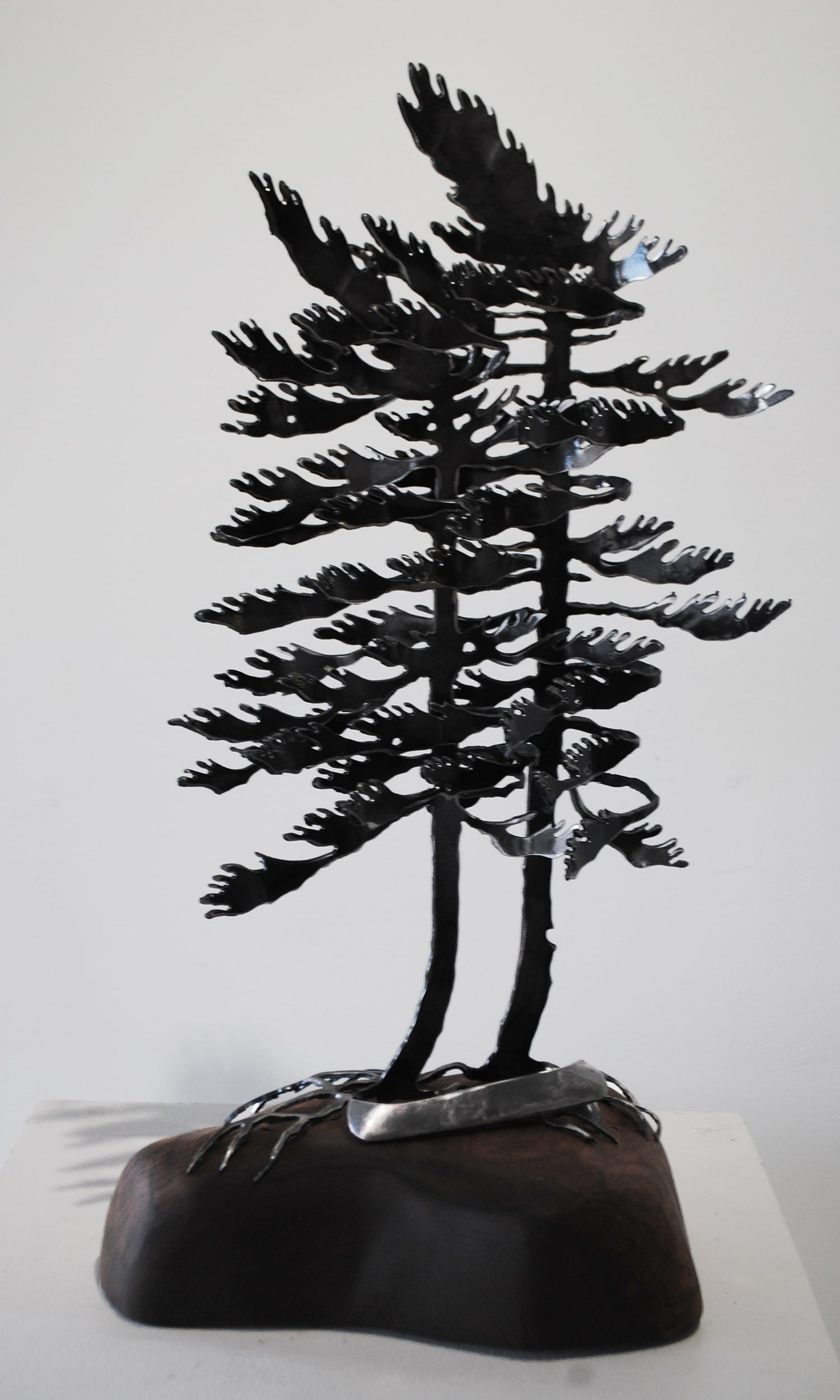 Windswept Pine (two) With Silver Canoe On Walnut (193175) – Crescent ...